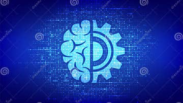 Machine Learning Icon Made with Binary Code. AI Artificial Intelligence. Deep Learning Stock ...