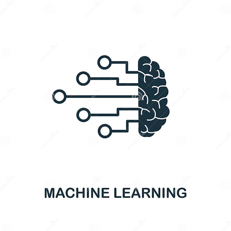 Machine Learning Icon. Monochrome Style Design from Machine Learning ...