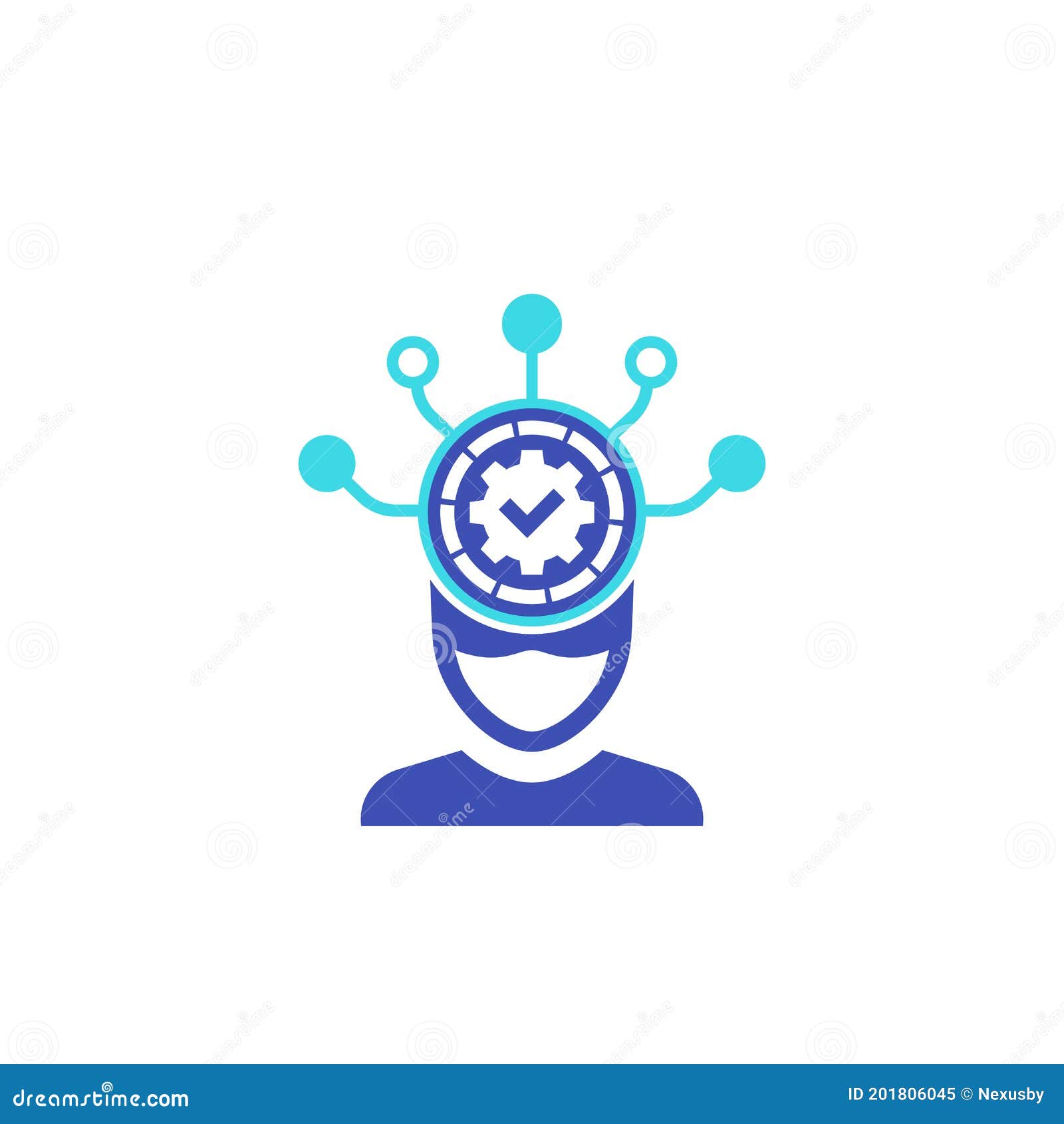 Machine Learning Icon on White Stock Vector - Illustration of human ...