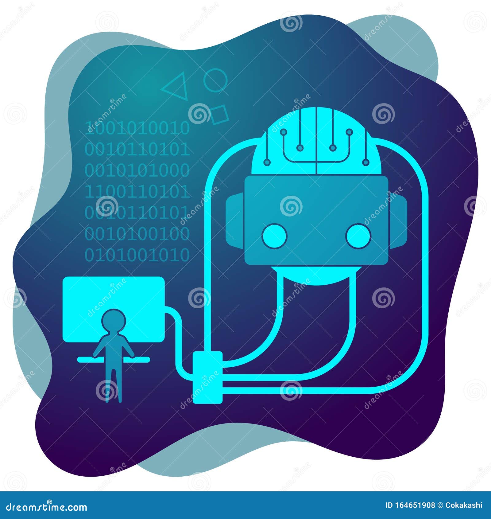 Machine Learning Illustration Blue Color Vector. Stock Vector ... Machine Learning Illustration Blue Color Vector. Stock Vector ...