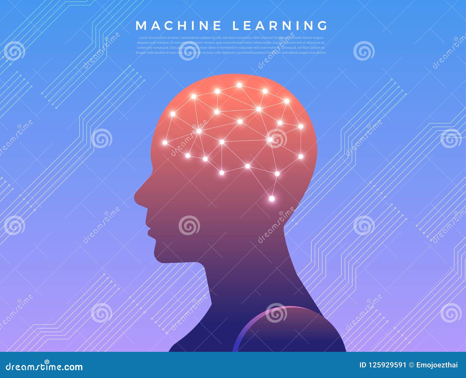 Machine Learning Illustration Stock Vector - Illustration of business ...