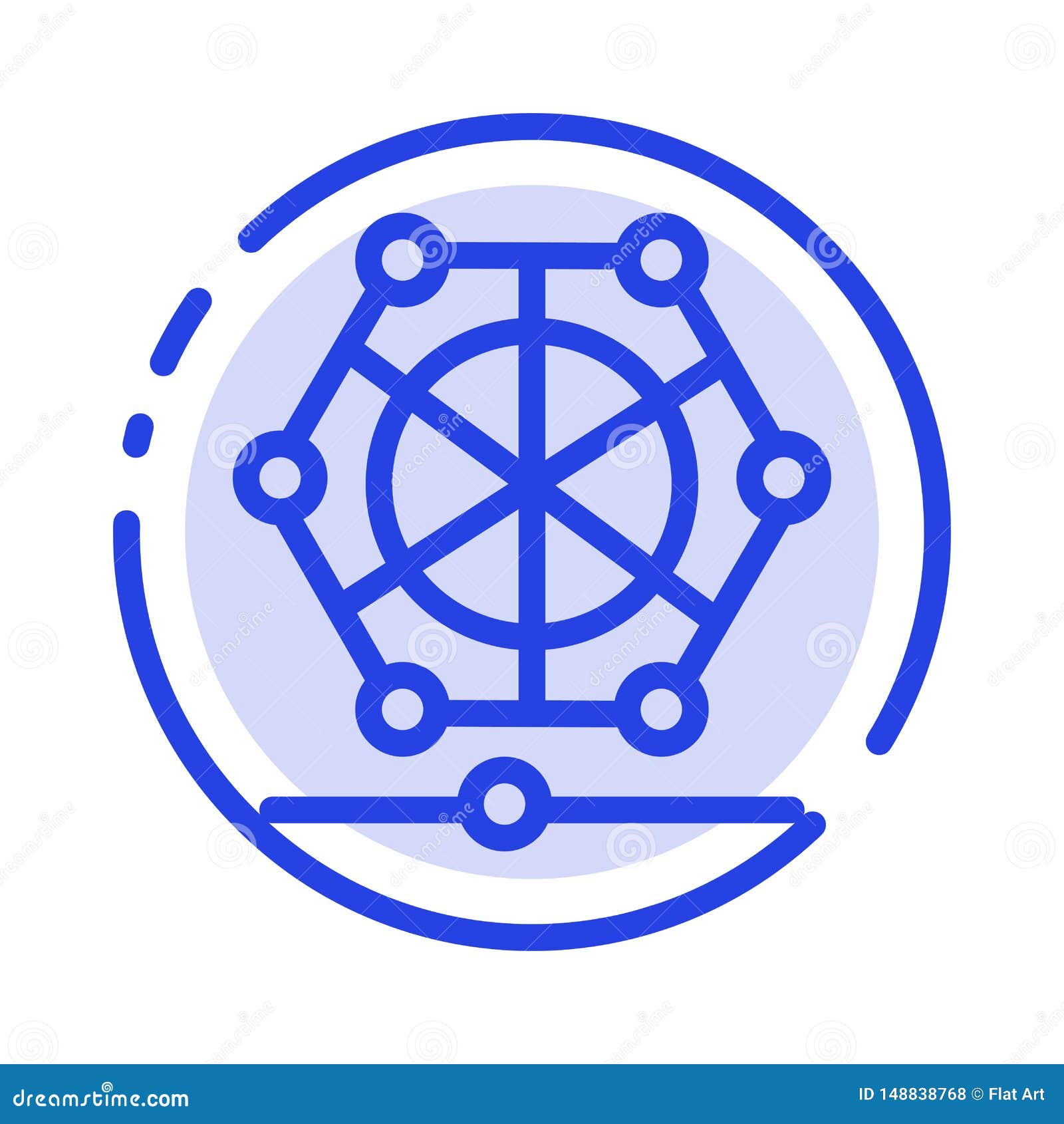 Machine, Learning, Language, Data Blue Dotted Line Line Icon Stock ...