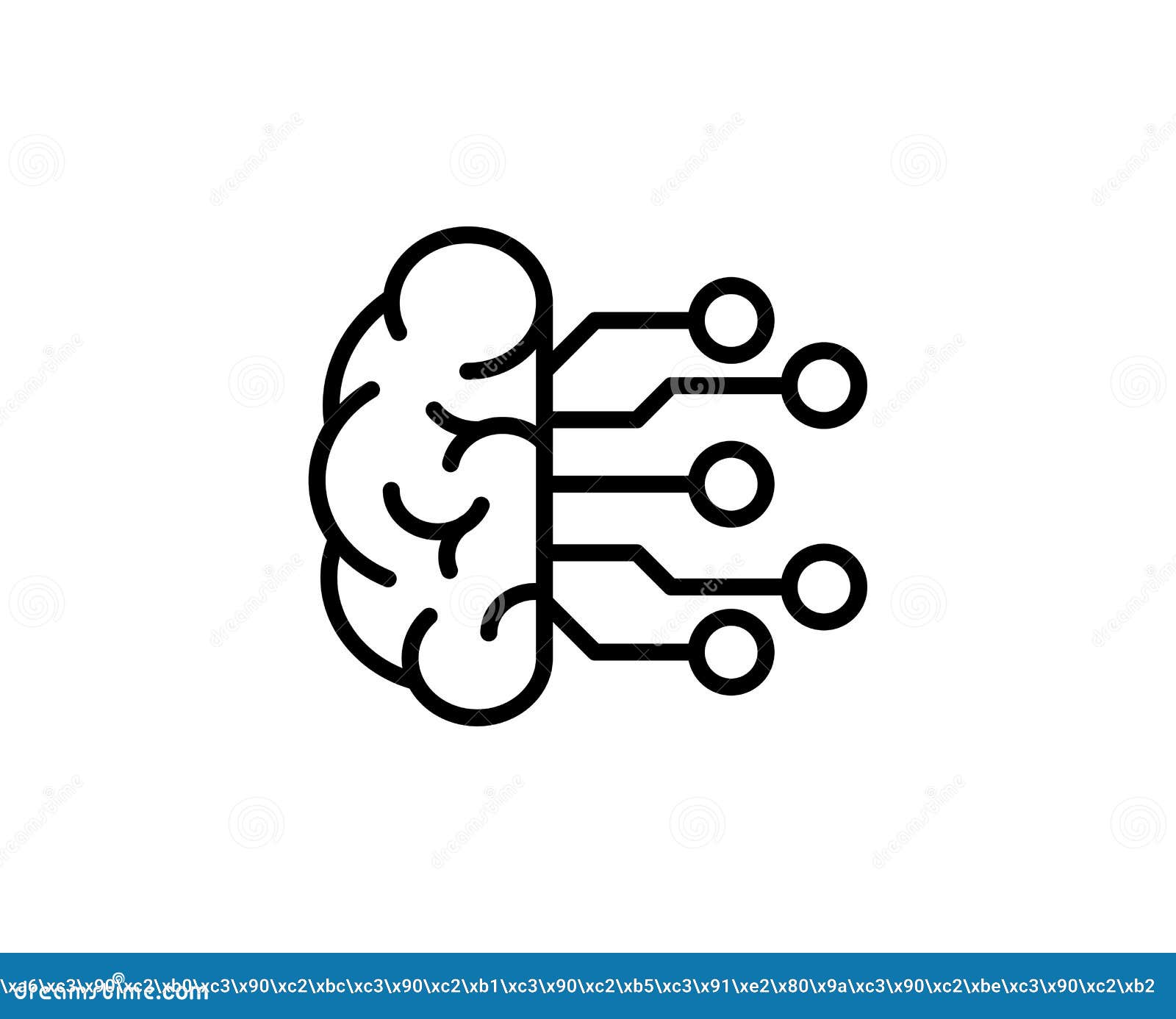 Machine learning line icon stock vector. Illustration of programming ...
