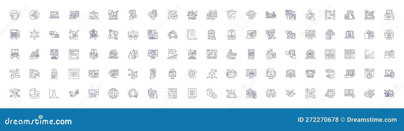 Machine Learning Line Icons Signs Set. Design Collection of Machine ...