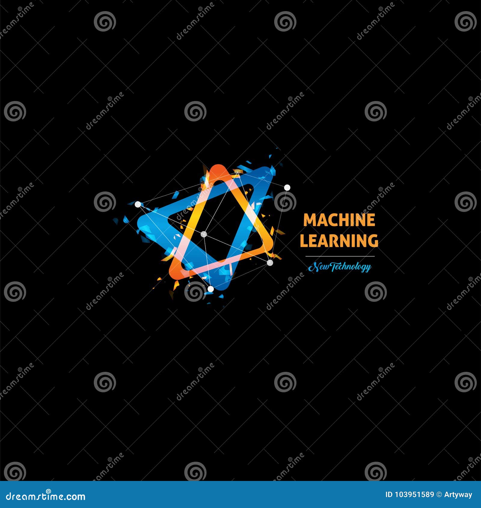 Machine Learning Logo, Light Bulb Abstract Vector Icon. Isolated Orange ...