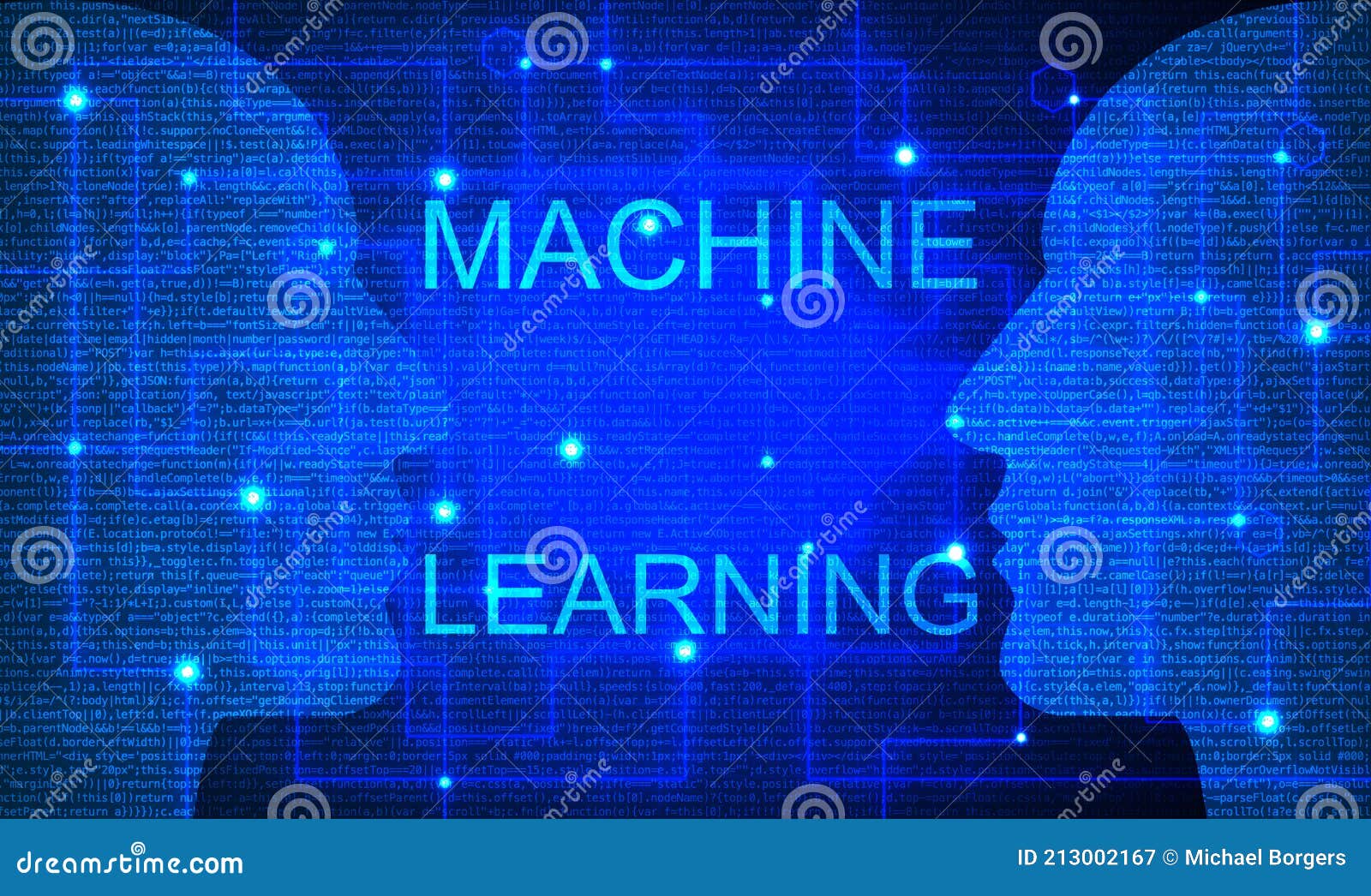 Machine Learning ML Concept Stock Illustration - Illustration of future ...