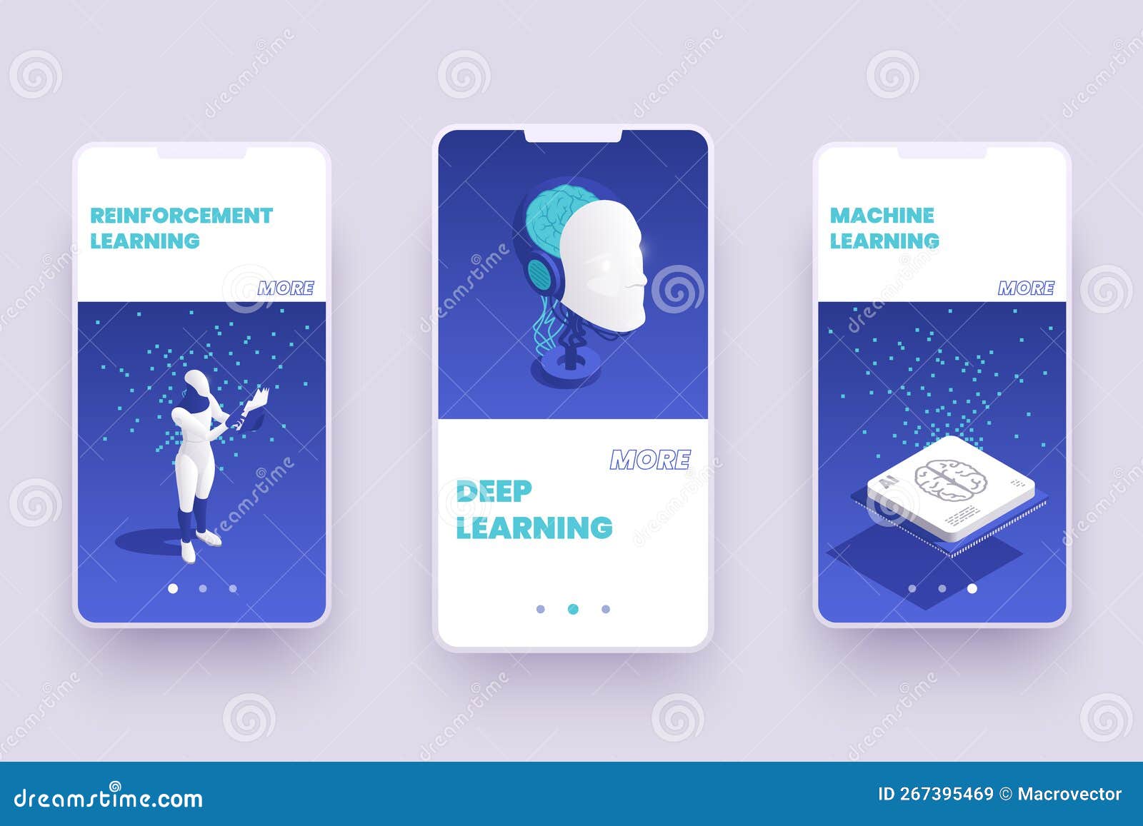 Machine Learning Mobile Banners Stock Vector - Illustration of process ...