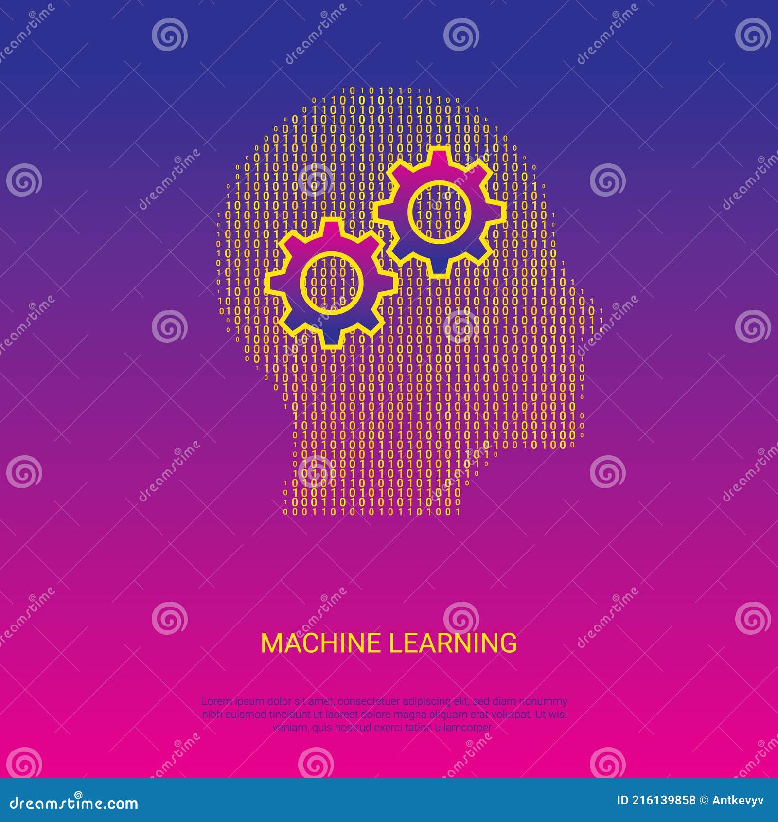 Digital Brain Science Innovation Vector Illustration. Machine Learning ...
