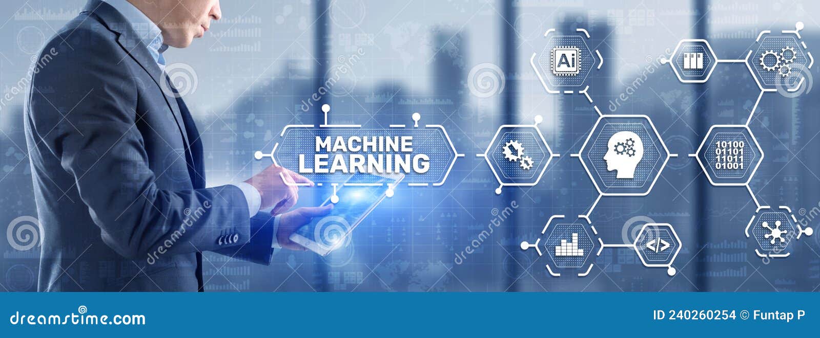 Machine Learning Modern Computer Technologies Concept. Artificial Intelligence AI Stock Photo ...