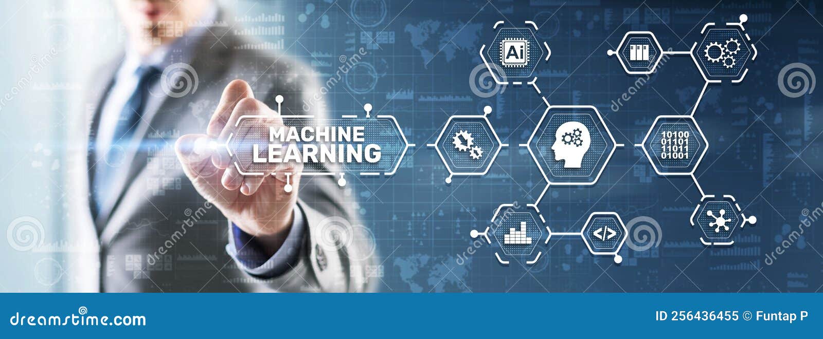 Machine Learning Modern Computer Technologies Concept. Artificial ...