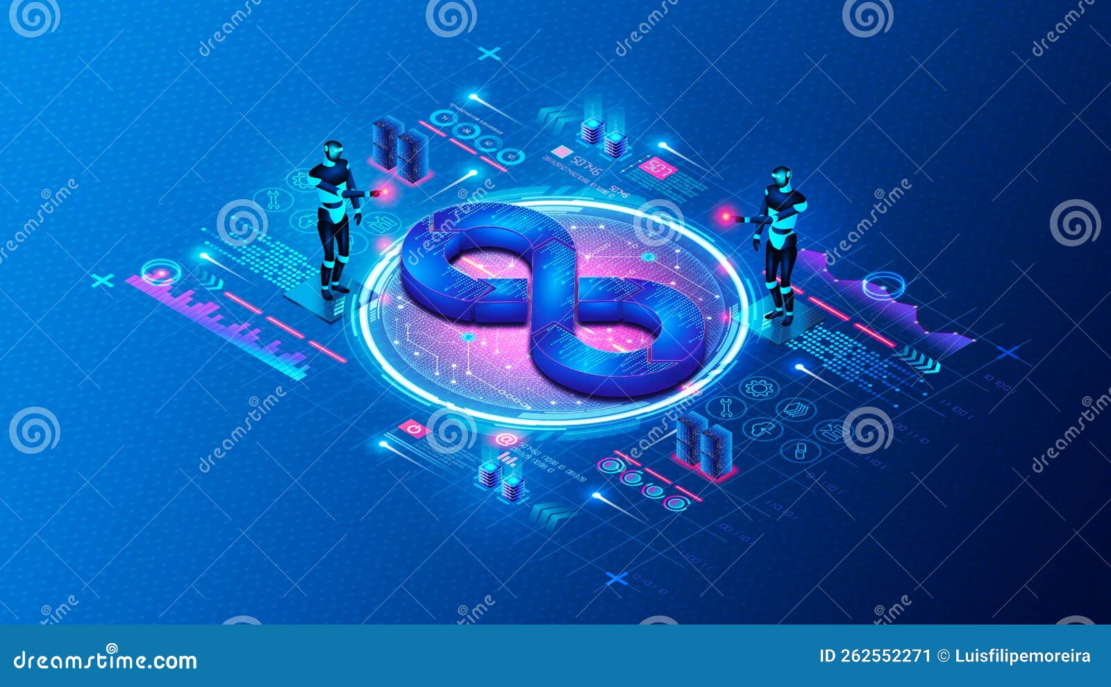 Machine Learning Operations Concept Mlops 3d Illustration Stock