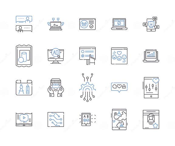 Machine Learning Outline Icons Collection Machine Learning Ai Neural Networks Algorithm