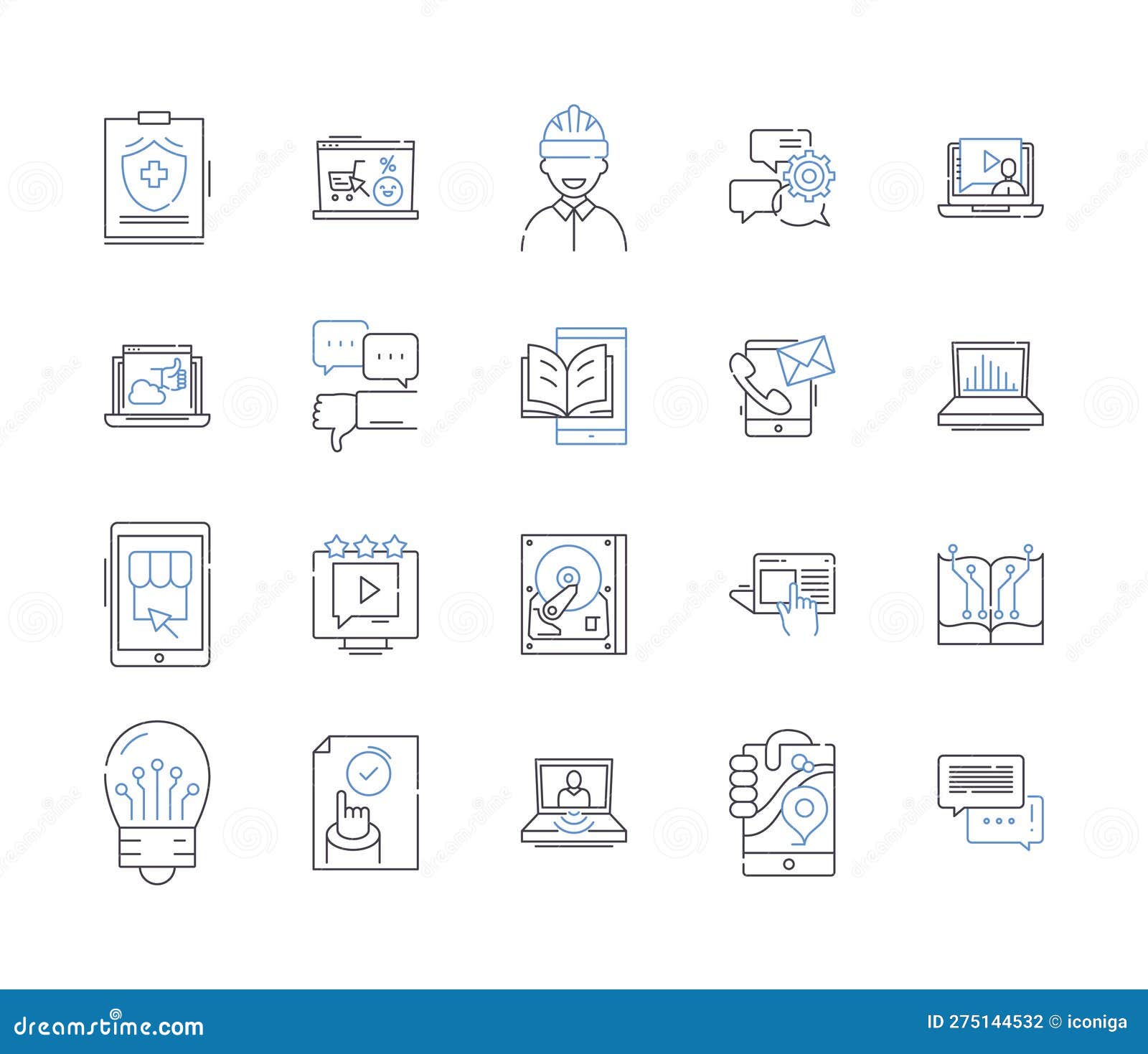 Machine Learning Outline Icons Collection Machine Learning Ai