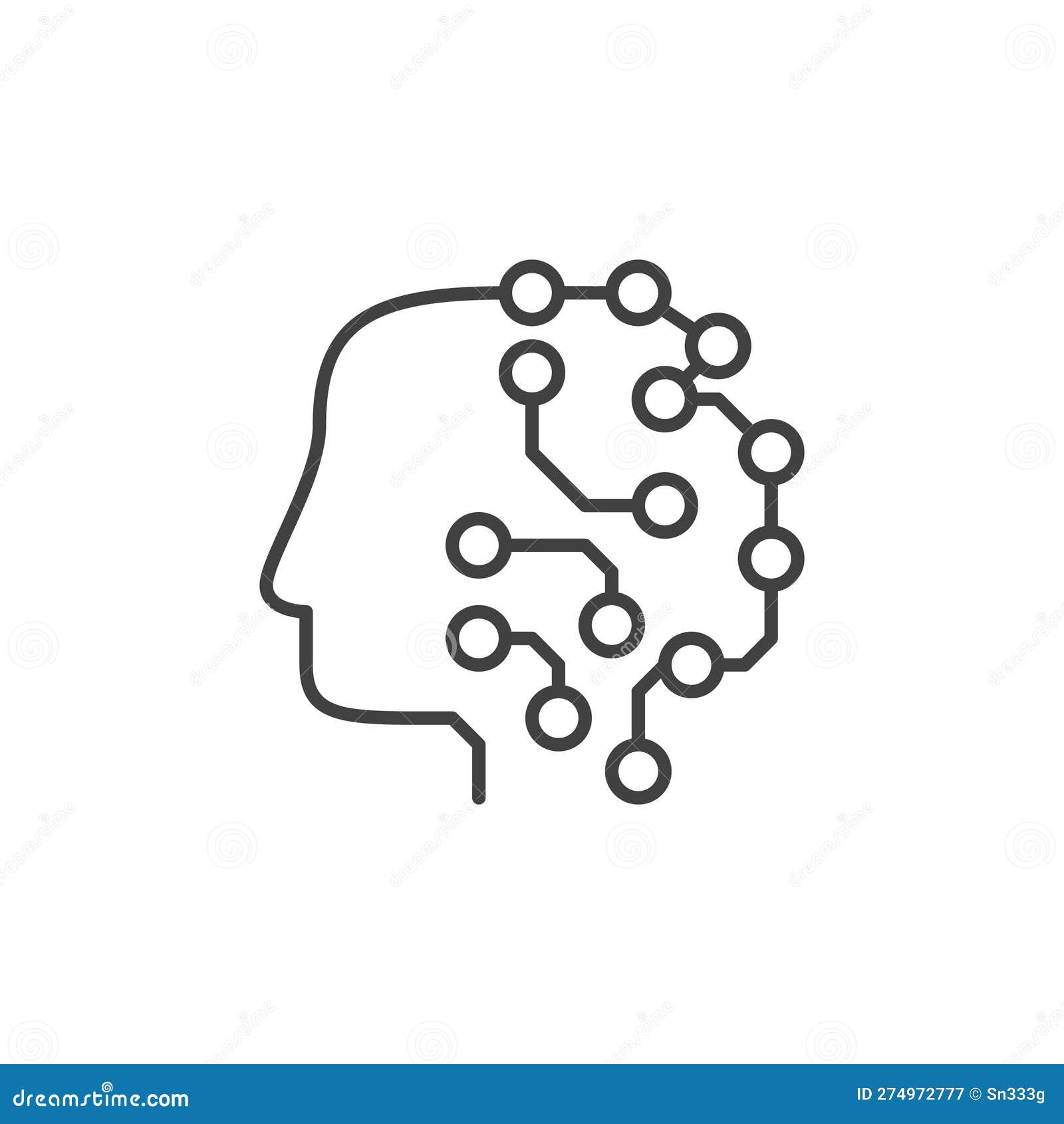 Machine Learning Robot Head Vector ML Concept Outline Icon Stock ...