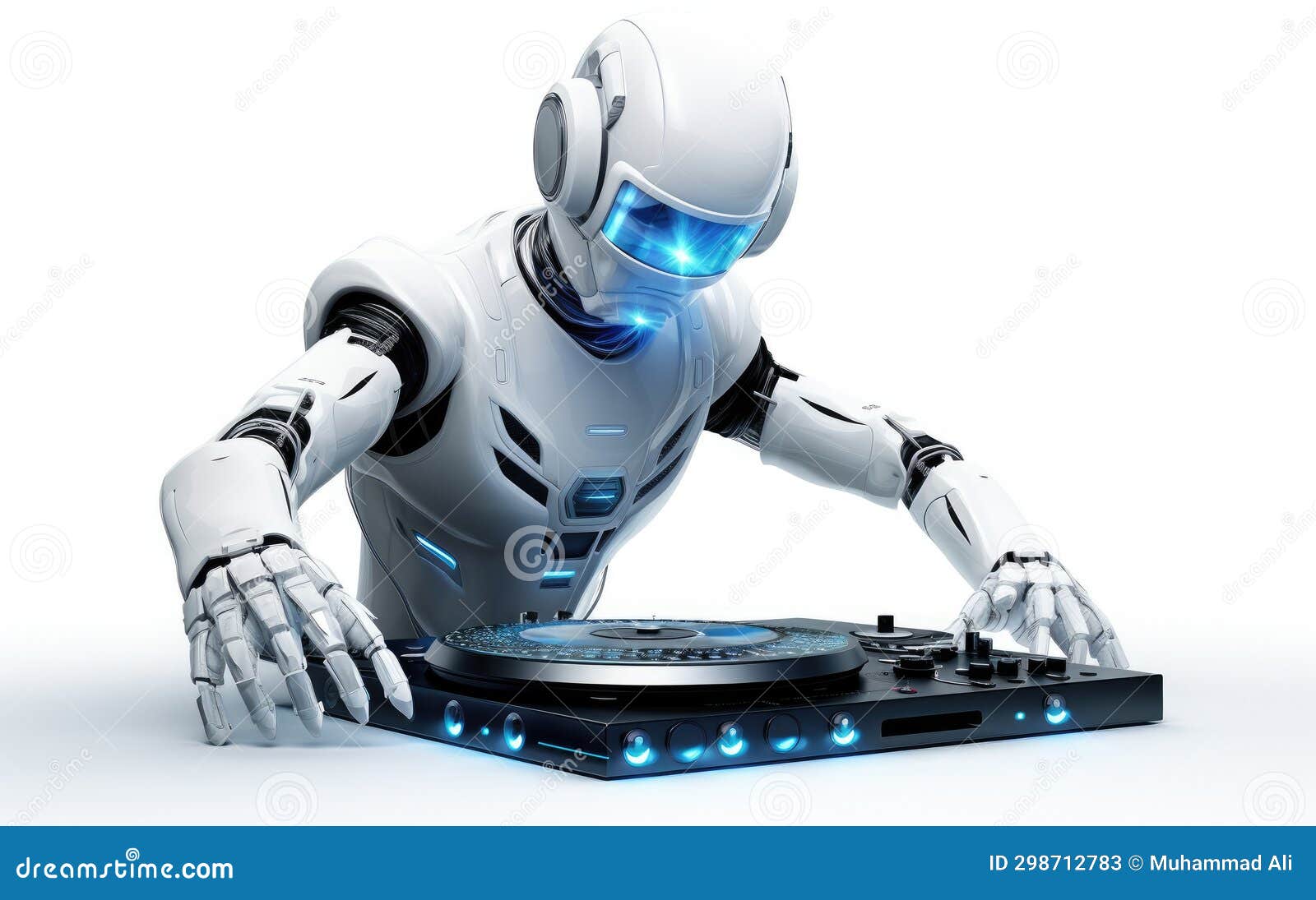 Machine Learning Robot Partner on White Background Stock Image - Image ...