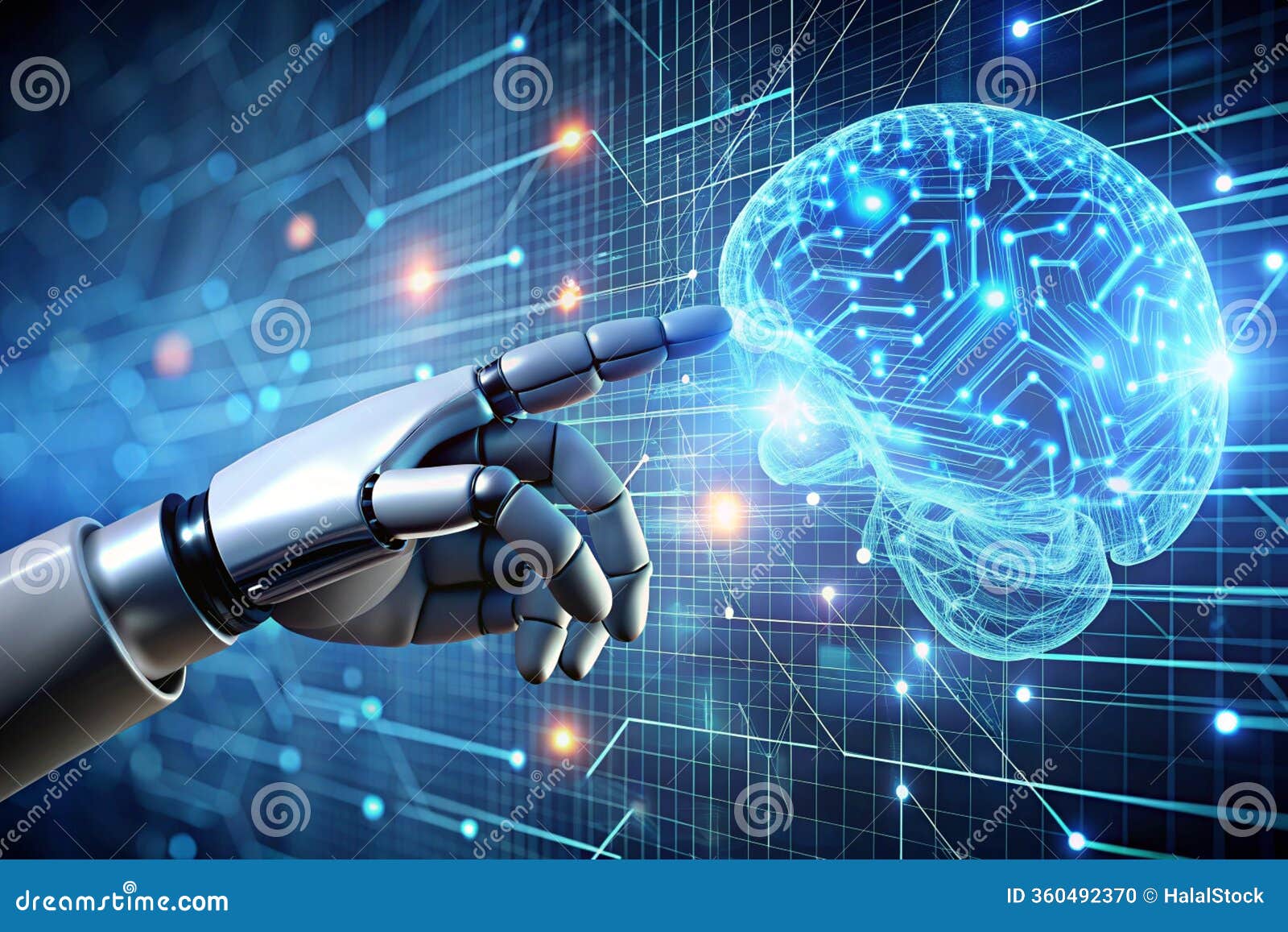 Machine Learning: Robotic Touch on Data, Brain, and Deep Learning Stock ...