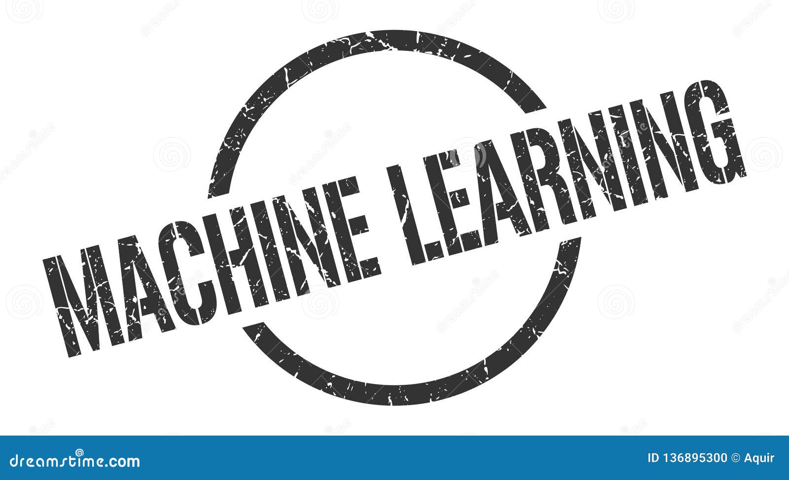 Machine learning stamp stock vector. Illustration of rubber - 136895300