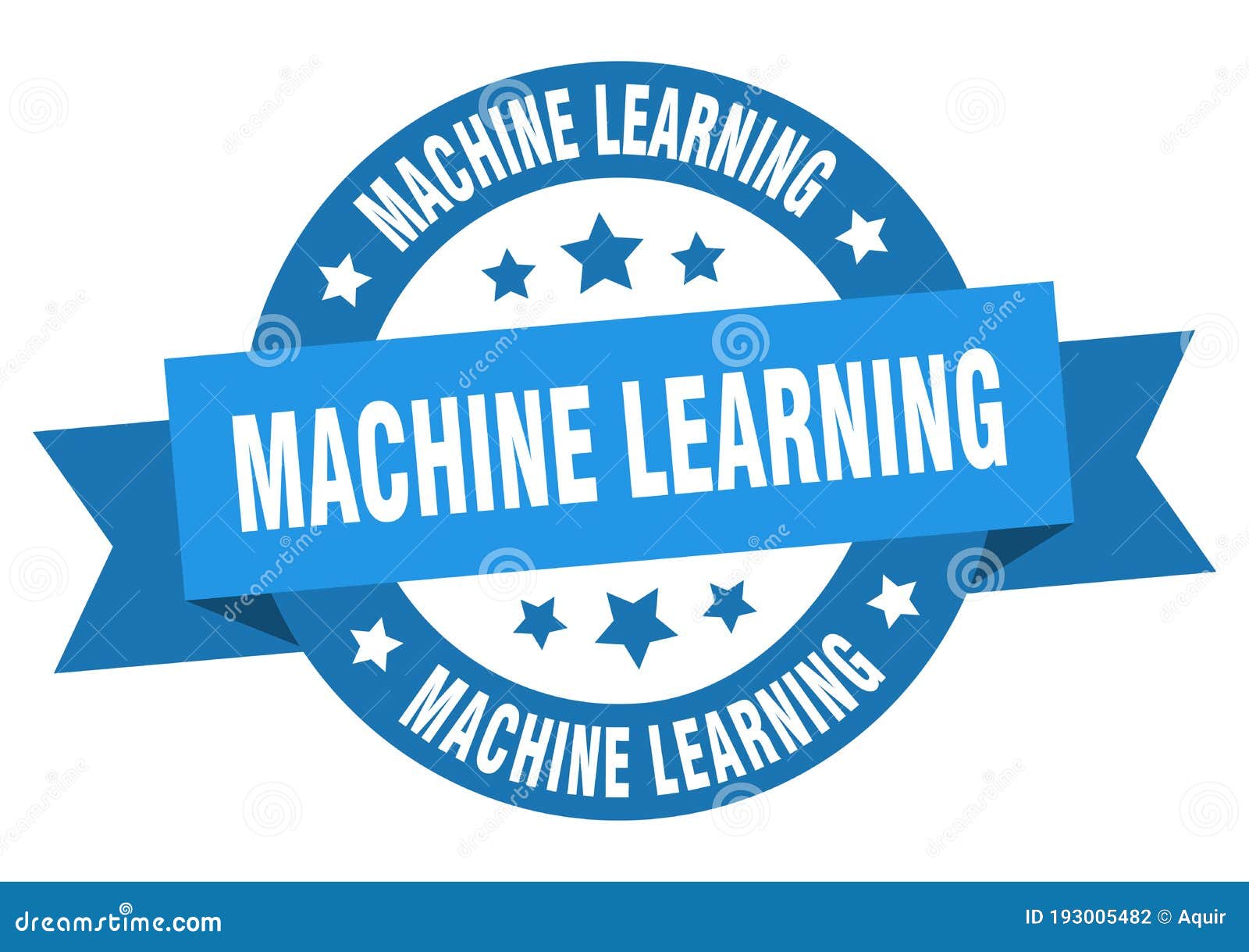 Machine Learning Round Ribbon Isolated Label. Machine Learning Sign ...