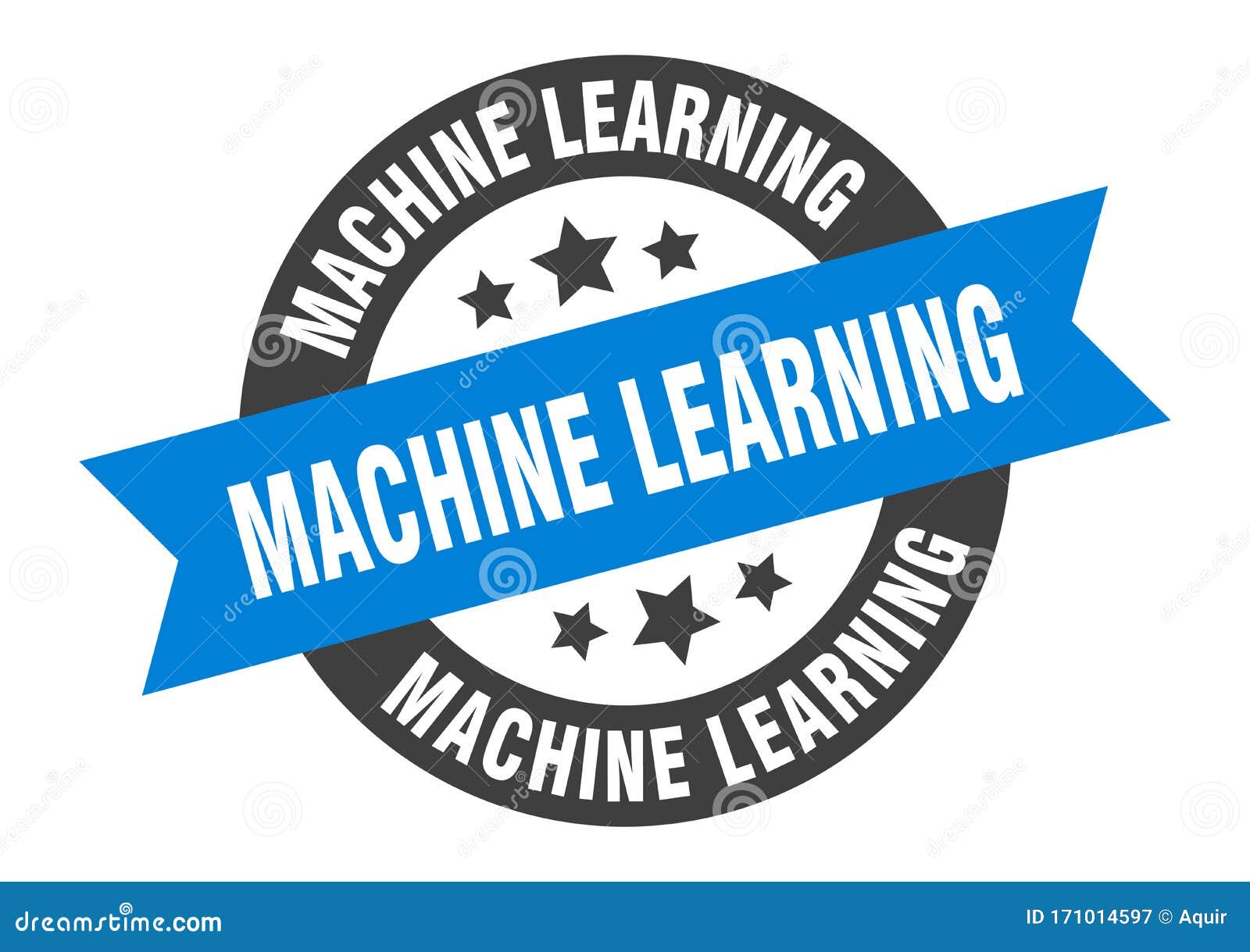 Machine Learning Sign. Machine Learning Round Ribbon Sticker Stock ...