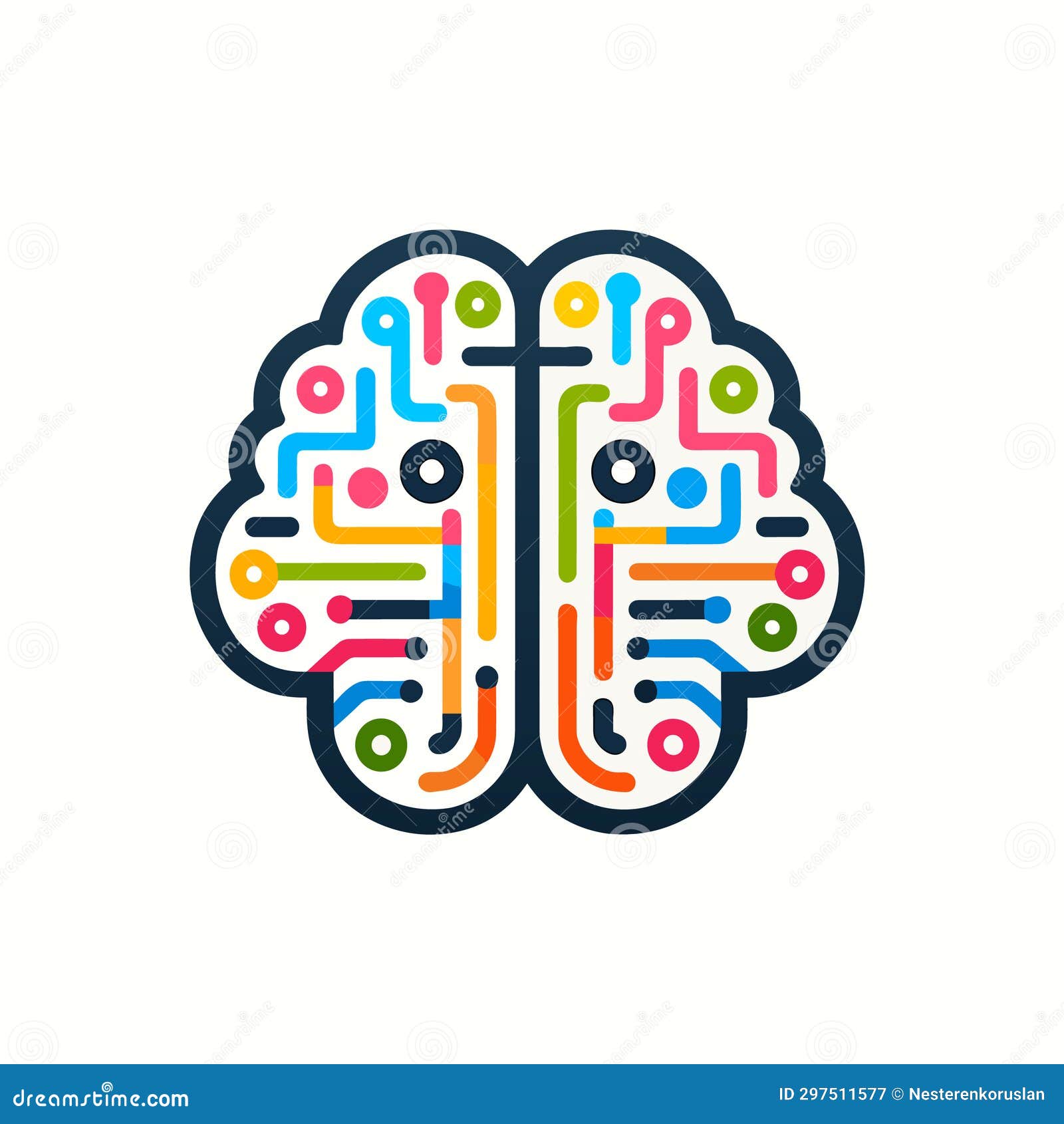 Machine Learning Solutions Colorful Line Logo Stock Vector ...