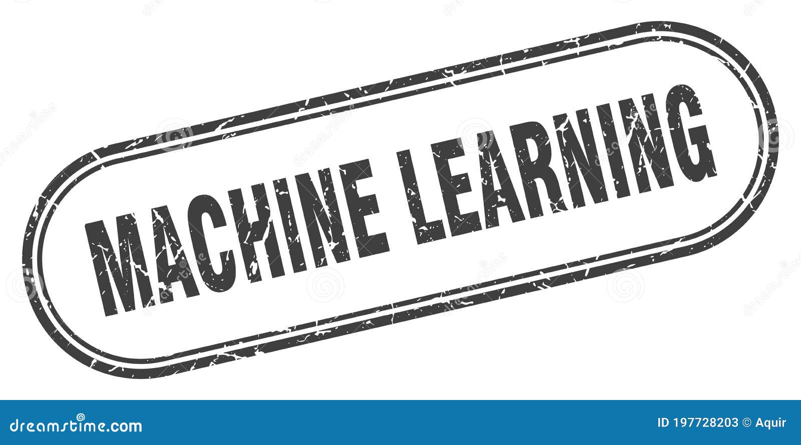 Machine learning stamp stock vector. Illustration of sign - 197728203