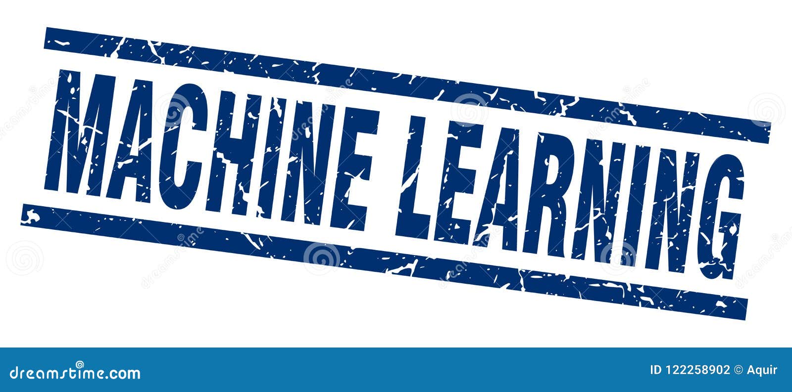 Machine learning stamp stock vector. Illustration of square - 122258902