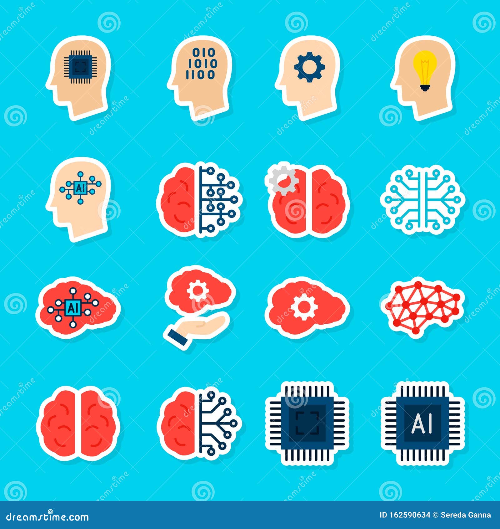 Machine Learning Stickers stock vector. Illustration of knowledge ...