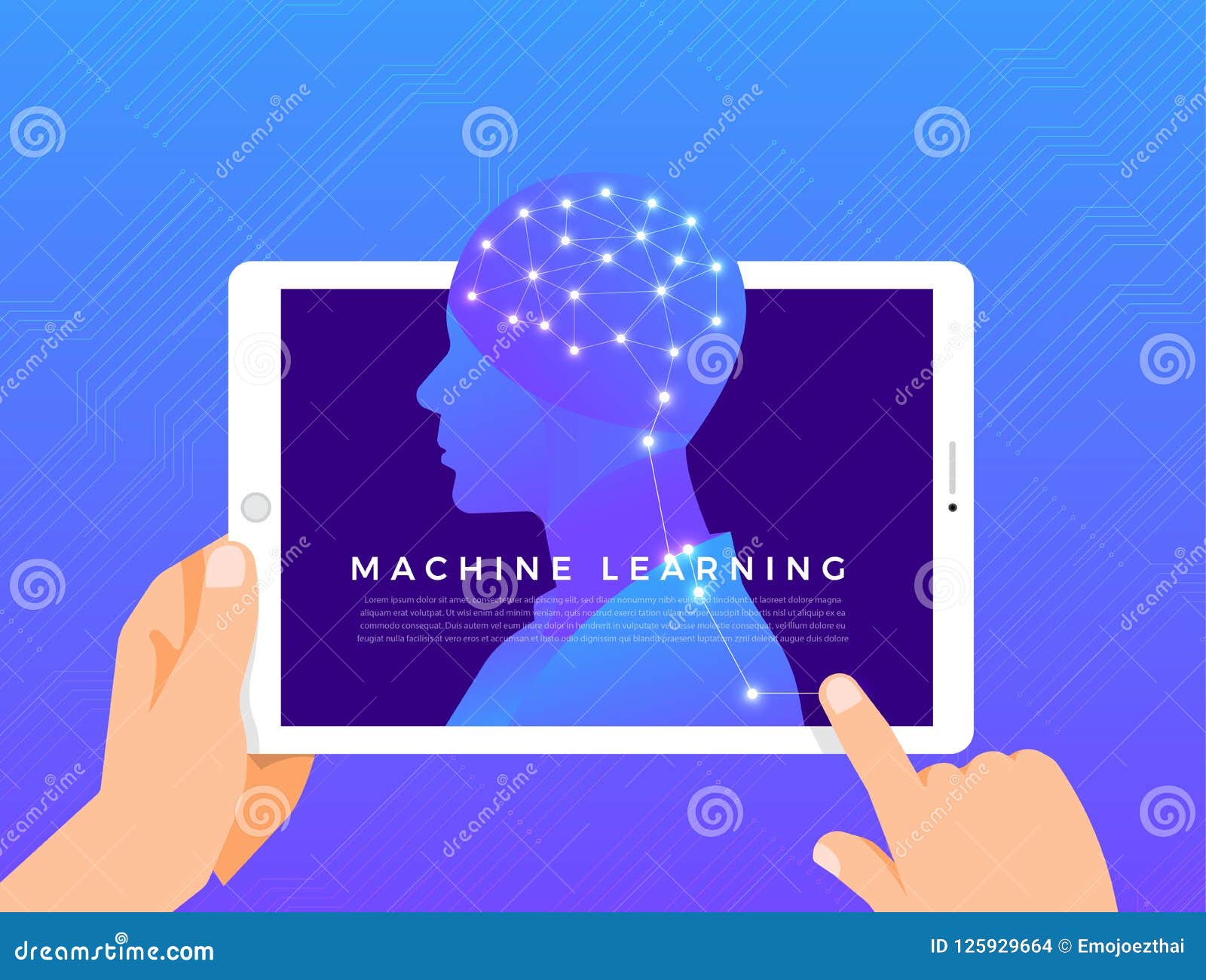 Machine Learning Technology Stock Vector - Illustration of binary ...