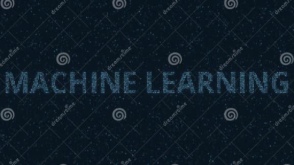 MACHINE LEARNING Text Consisting of Many Symbols on Computer Monitor. 3d Rendering Stock ...