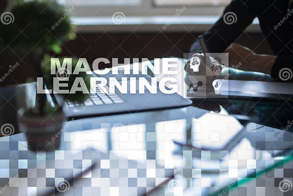 Machine Learning. Text and Icons on Virtual Screen. Business, Internet ...