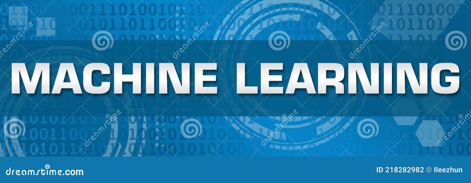 Machine Learning Blue Technology Binary Background Stock Illustration ...