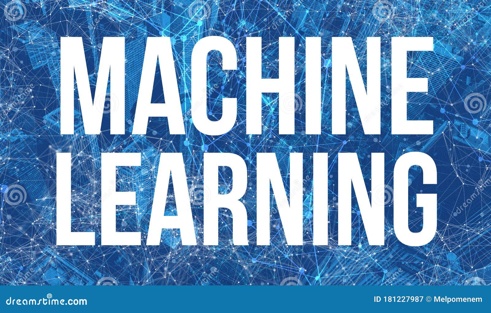 Machine Learning Theme with Abstract Cityscape Stock Image - Image of ...