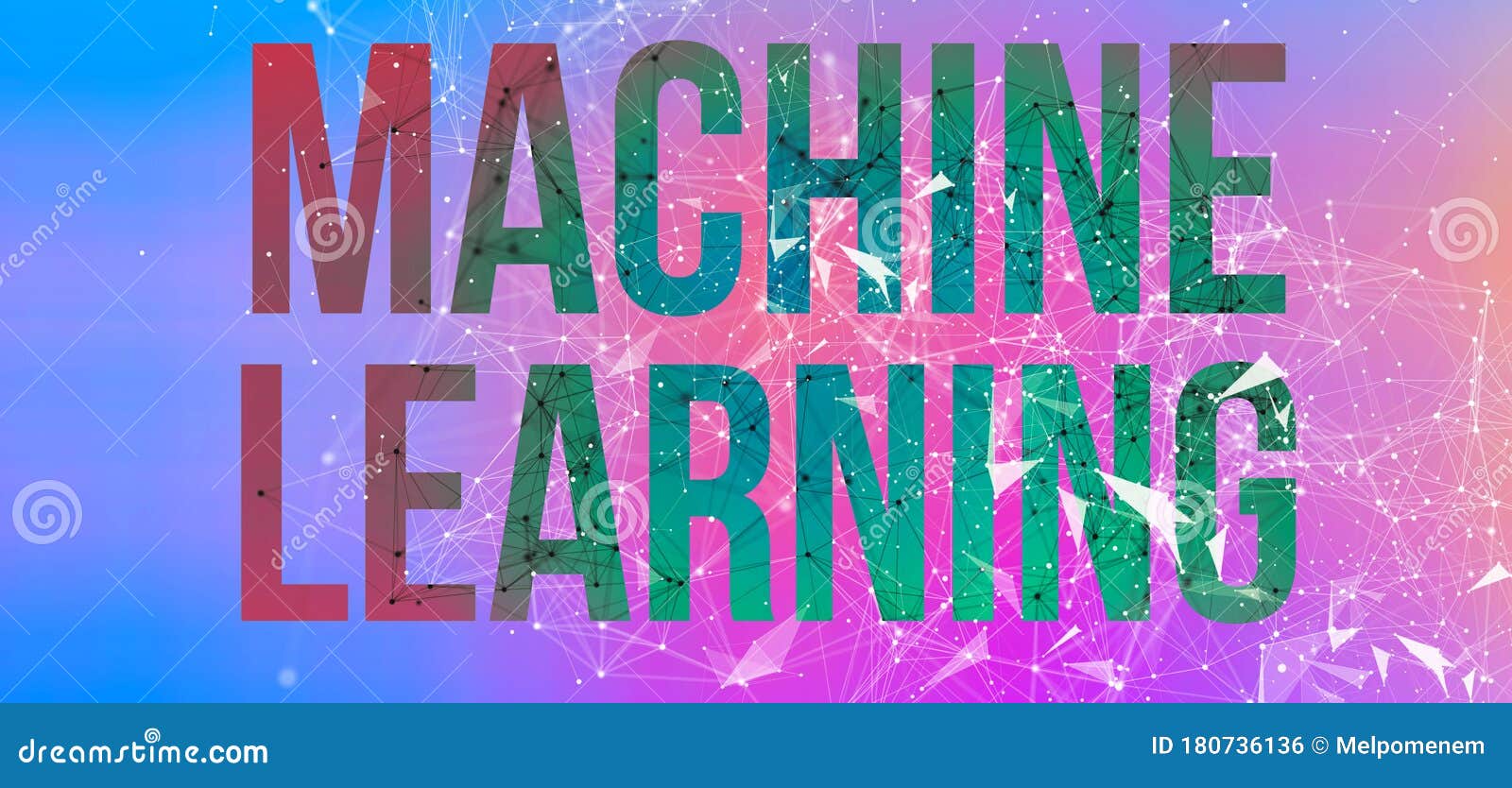 Machine Learning Theme with Abstract Network Lines Stock Photo - Image ...