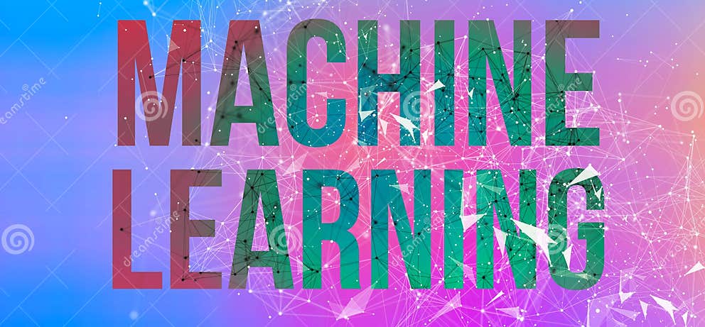 Machine Learning Theme with Abstract Network Lines Stock Photo - Image ...