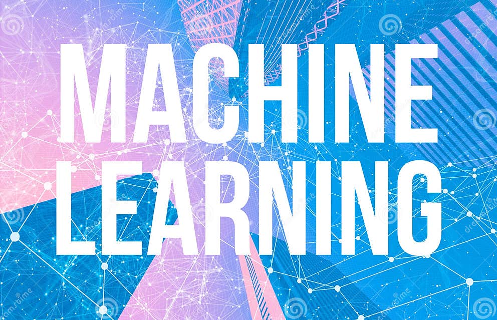 Machine Learning Theme with Abstract Patterns and Skyscrapers Stock ...