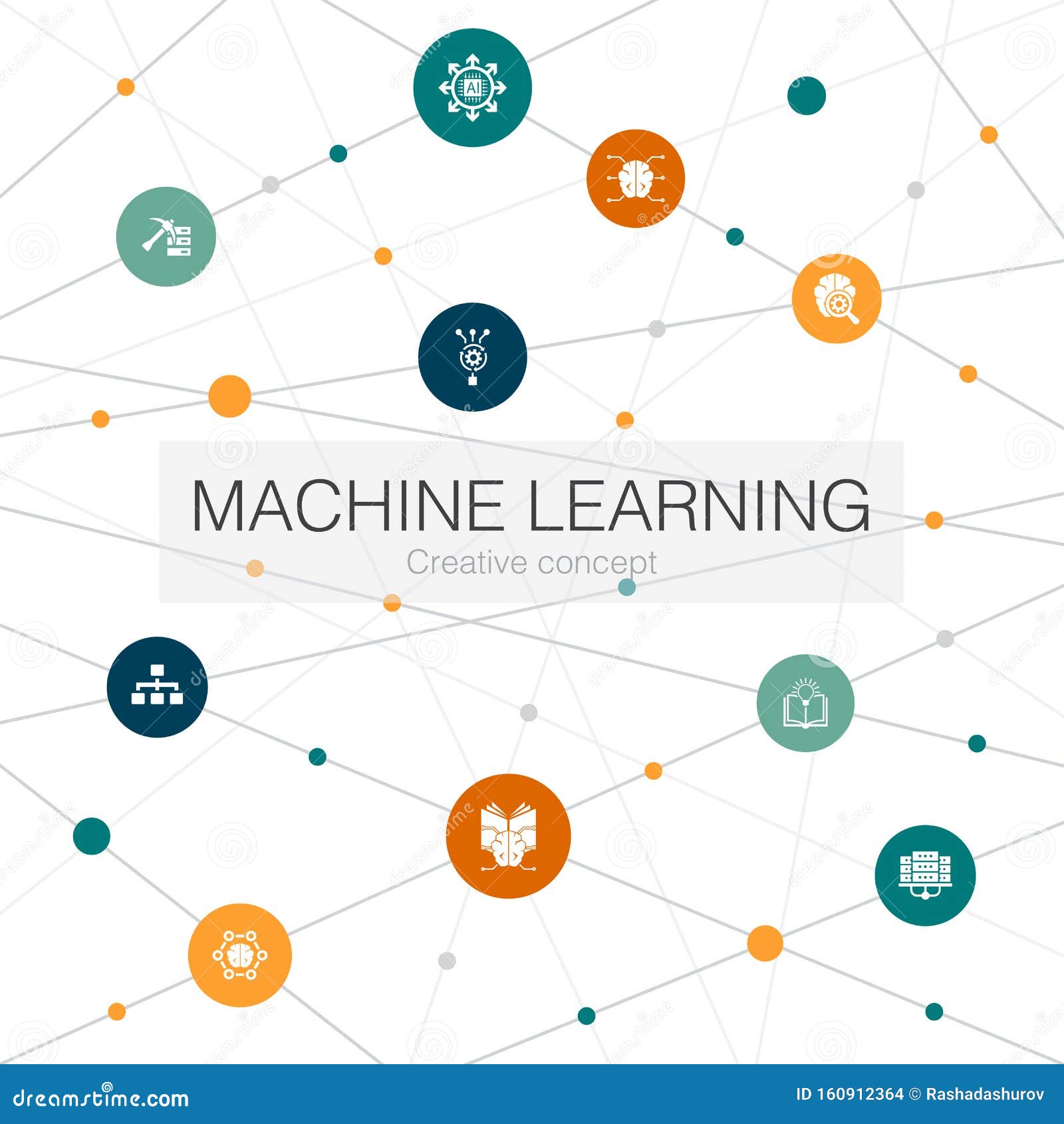 Machine Learning Trendy Web Template Stock Vector - Illustration of ...