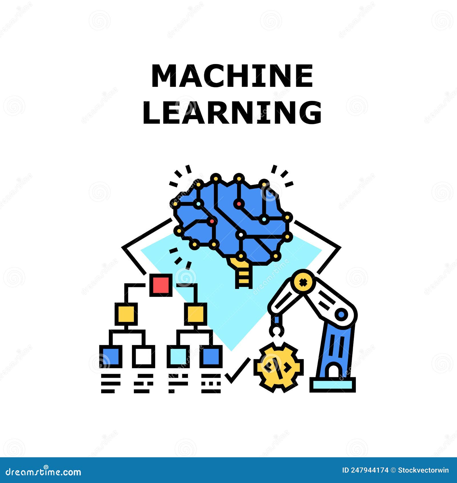Machine Learning Vector Concept Color Illustration Stock Illustration ...