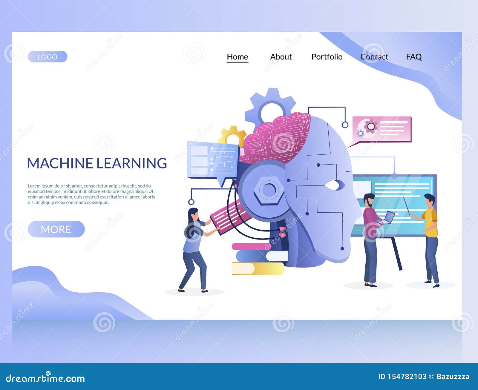 Machine Learning Vector Website Landing Page Design Template Stock ... Machine Learning Vector Website Landing Page Design Template Stock ...