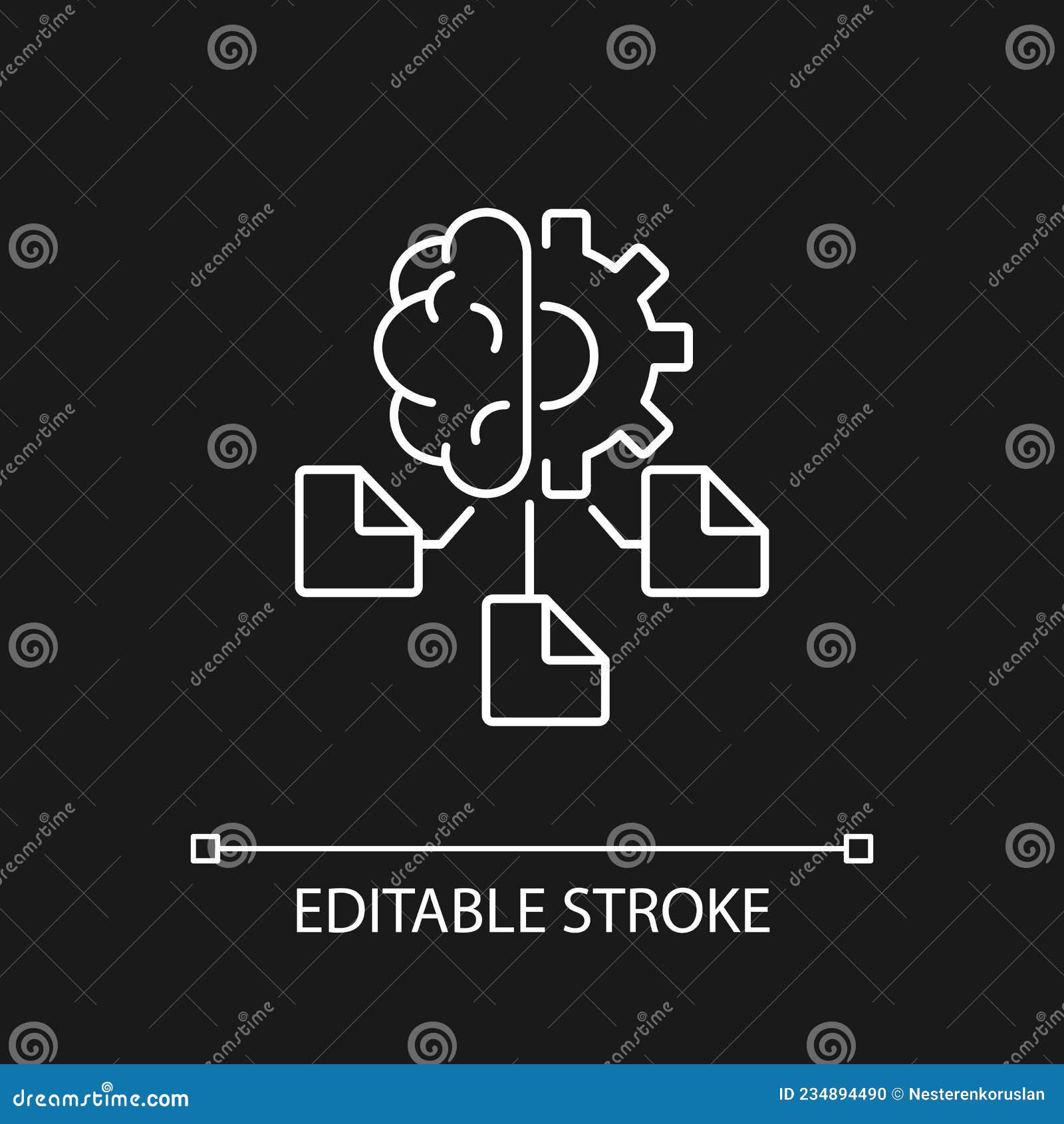 Machine Learning White Linear Icon for Dark Theme Stock Vector ...