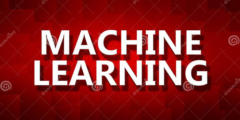 Machine Learning Word on Pixelated Background Stock Illustration ...