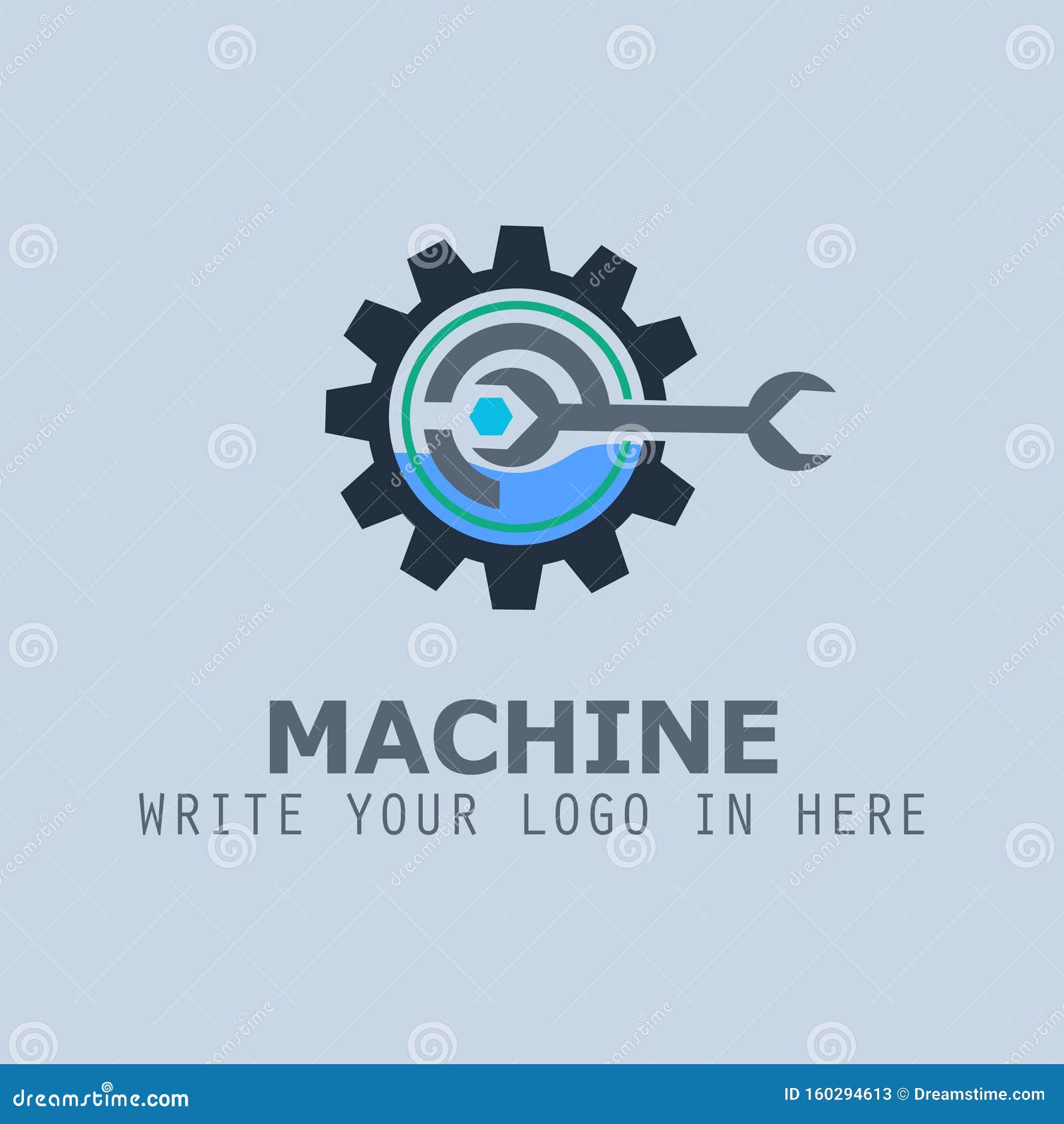MACHINE LOGO TAMPLETE SIMPLE with BLUE BACKGROUND Stock Illustration ...