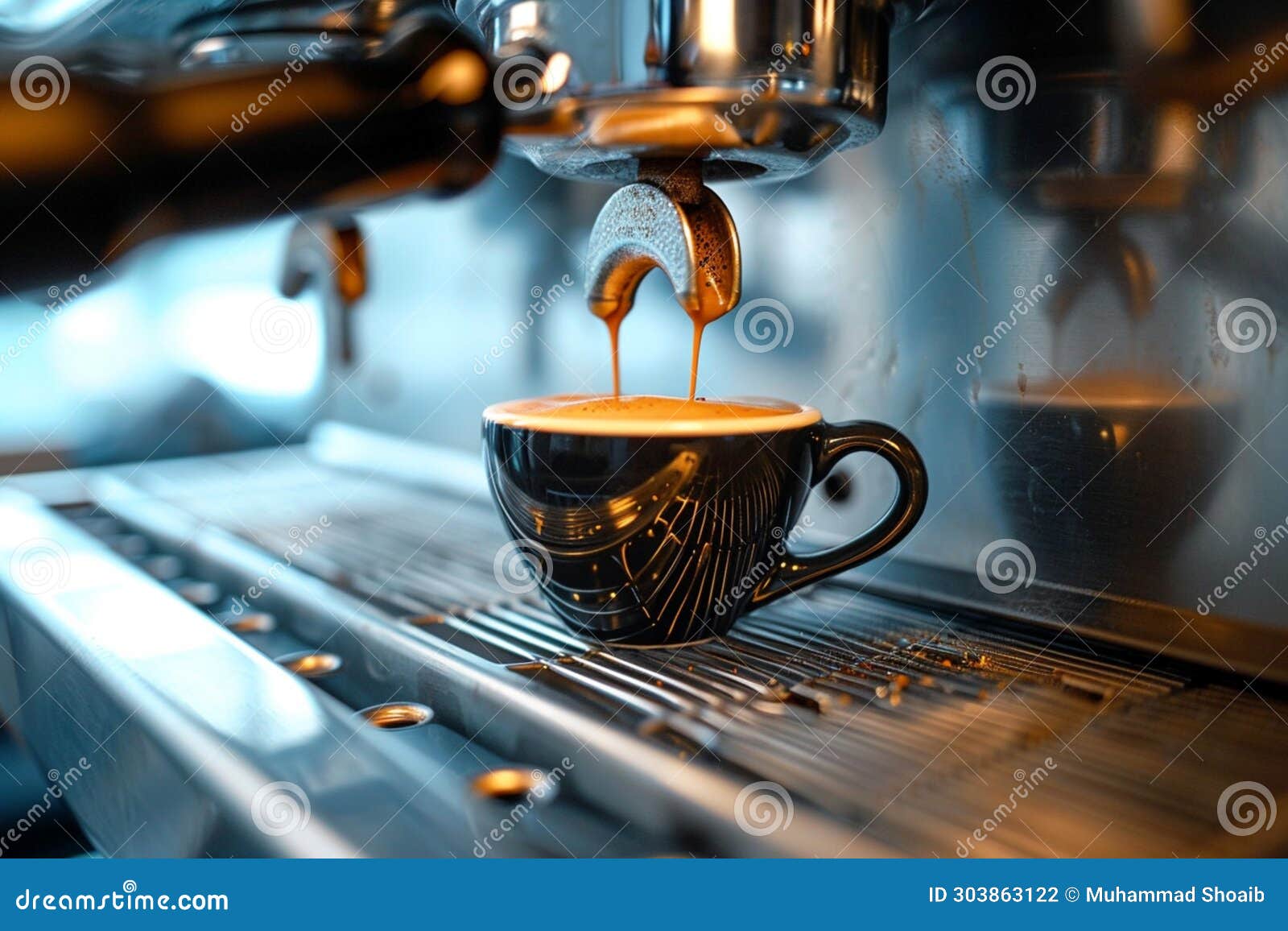Machine Magic Espresso Cup in a Steel Coffee Machine Stock Illustration ...