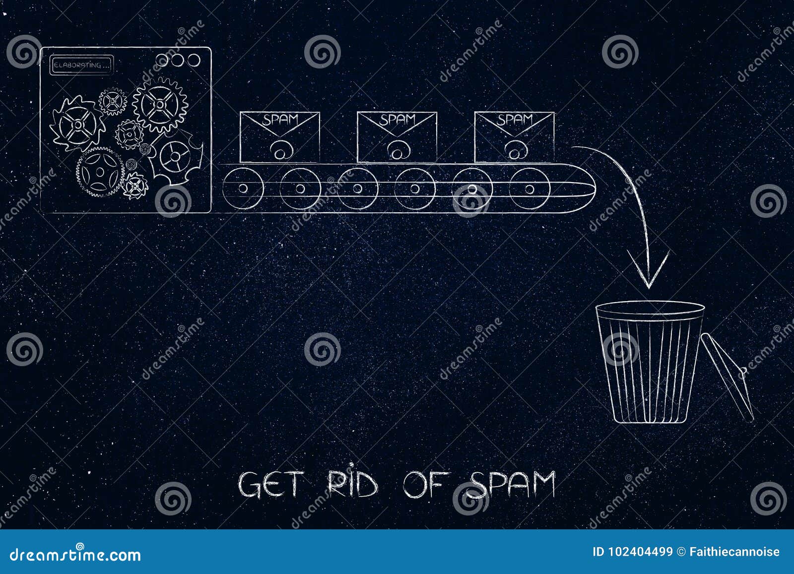 Machine with Mechanism Moving Spam Emails Directly into the Bin Stock ...