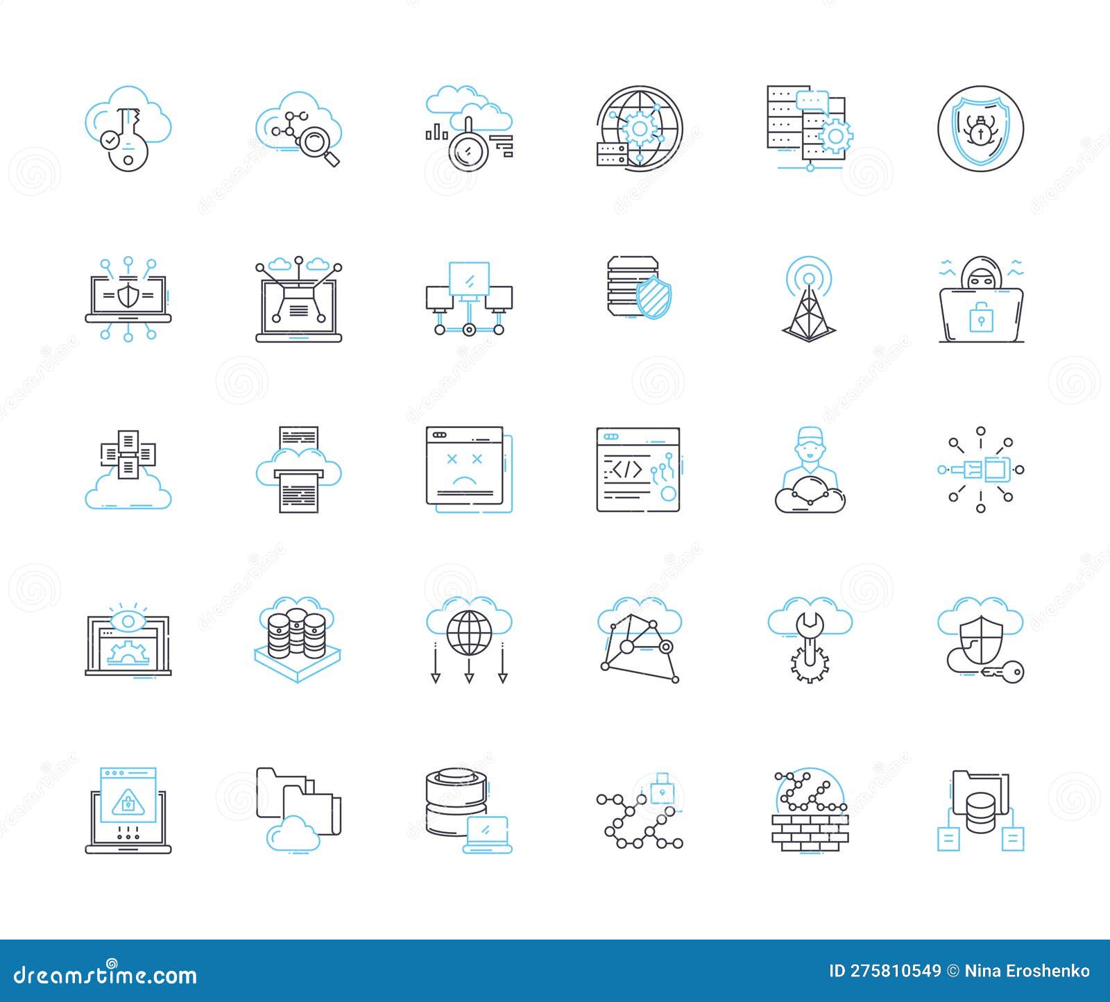 Machine Media Linear Icons Set. Robotics, Automation, Artificial ...