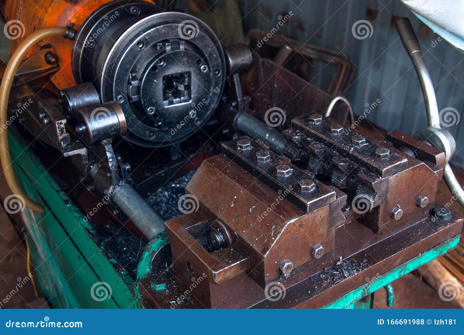 Thread Cutting Machine. Steel Metal Cutting Machine Stock Photo - Image ...