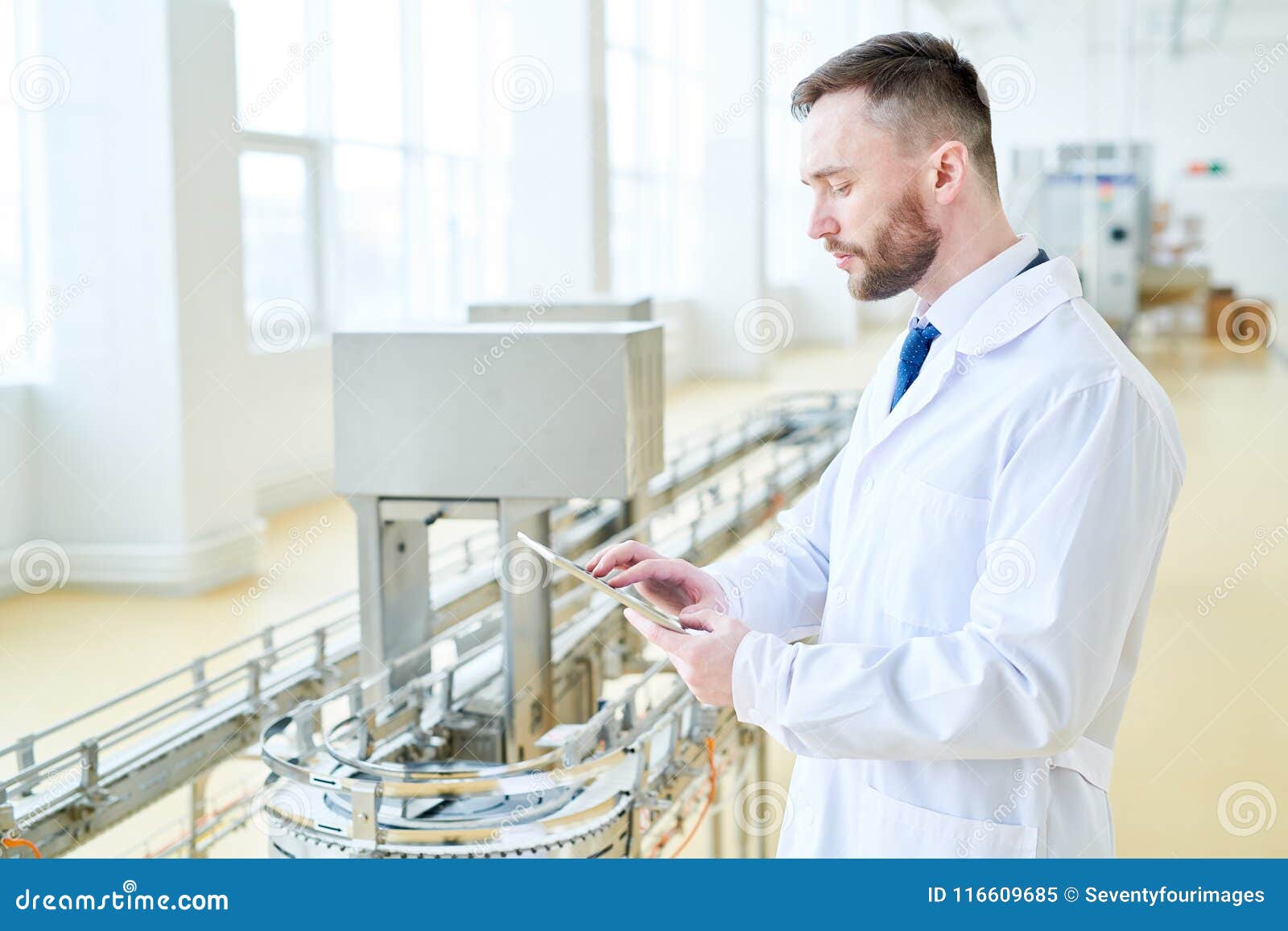 Machine Operator Concentrated on Work Stock Image - Image of business ...