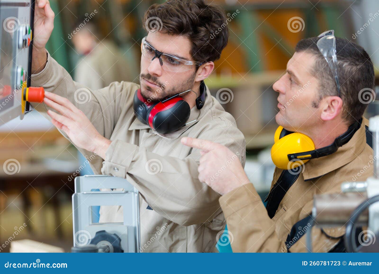 Machine Operator in Production Plant Stock Image - Image of press ...