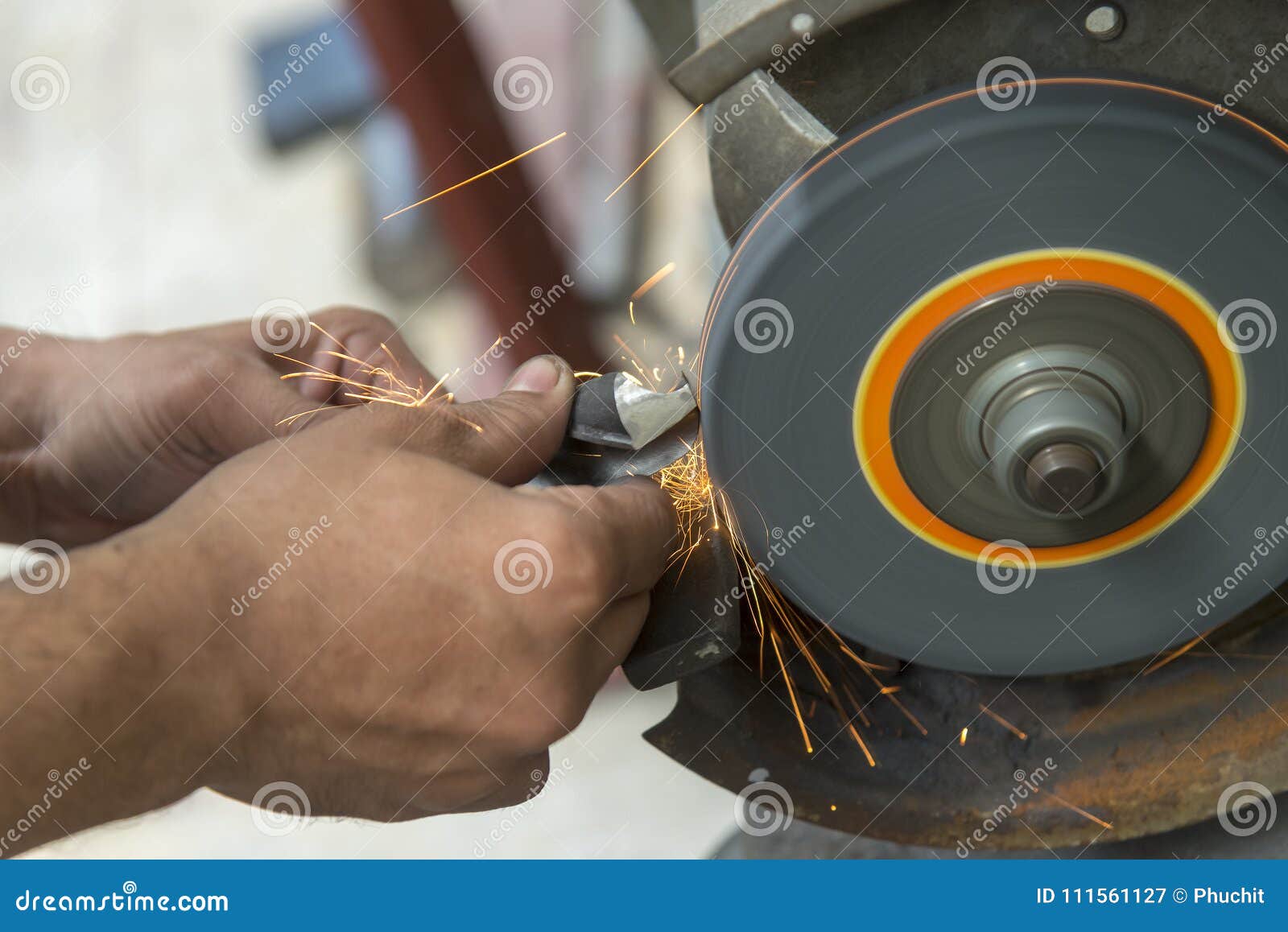 The Machine Operator Regrinding the Drill Tool Stock Image - Image of ...