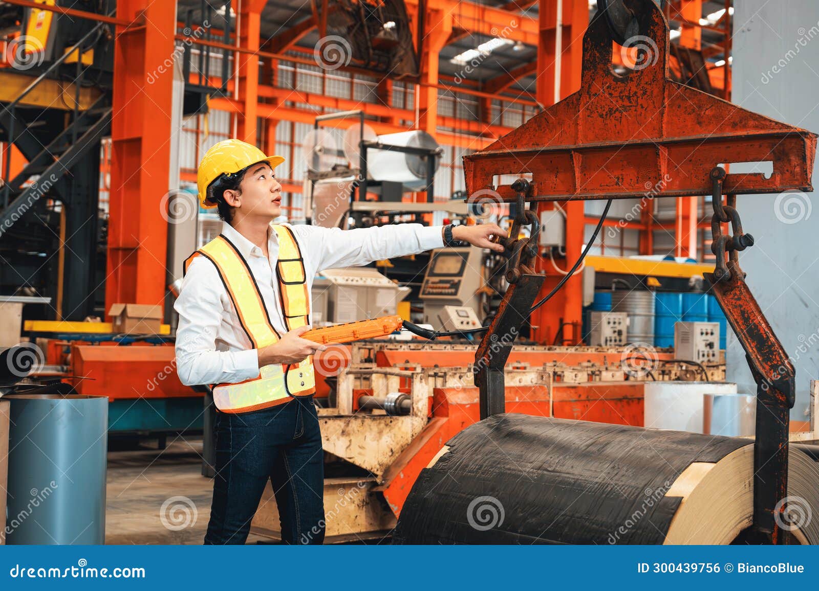 Machine Operator Skillfully Operate Steel Forming Machinery ...