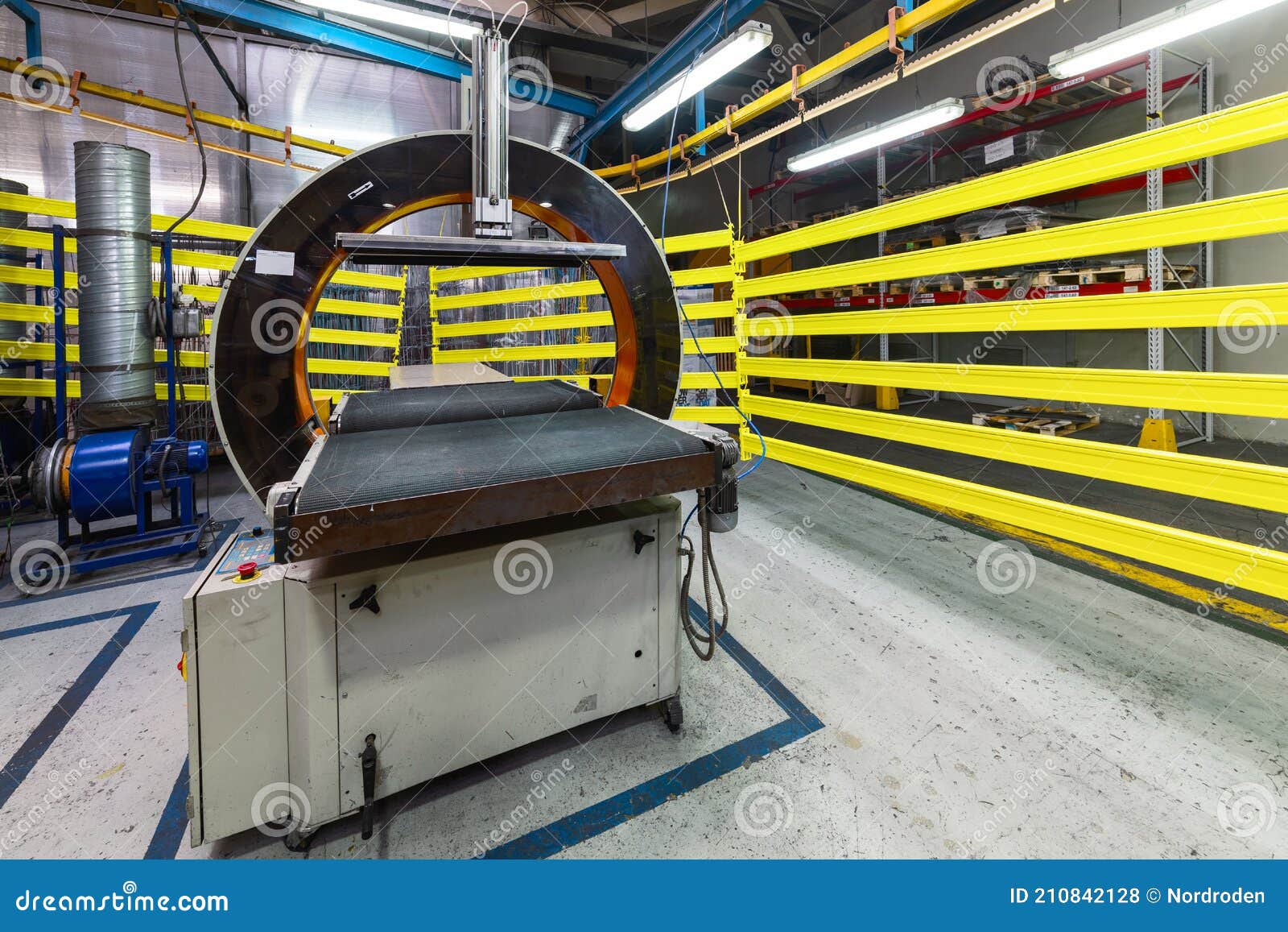 Machine for Packing Long Items. Industrial Packaging Technology Stock ...